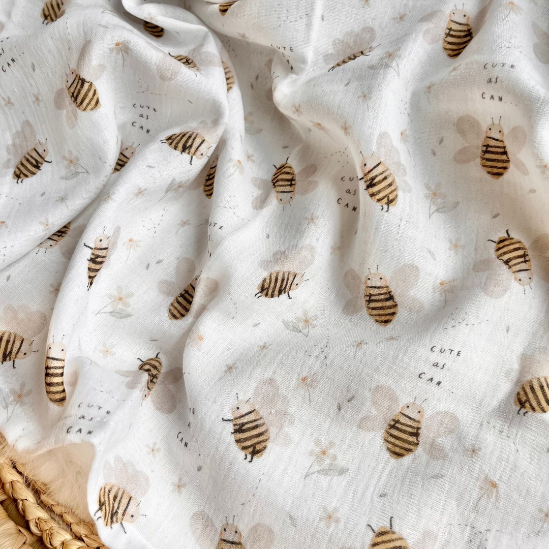 Muslin Cloth With Bees Cotton Birth Blanket Summer Blanket Muslin Baby ...
