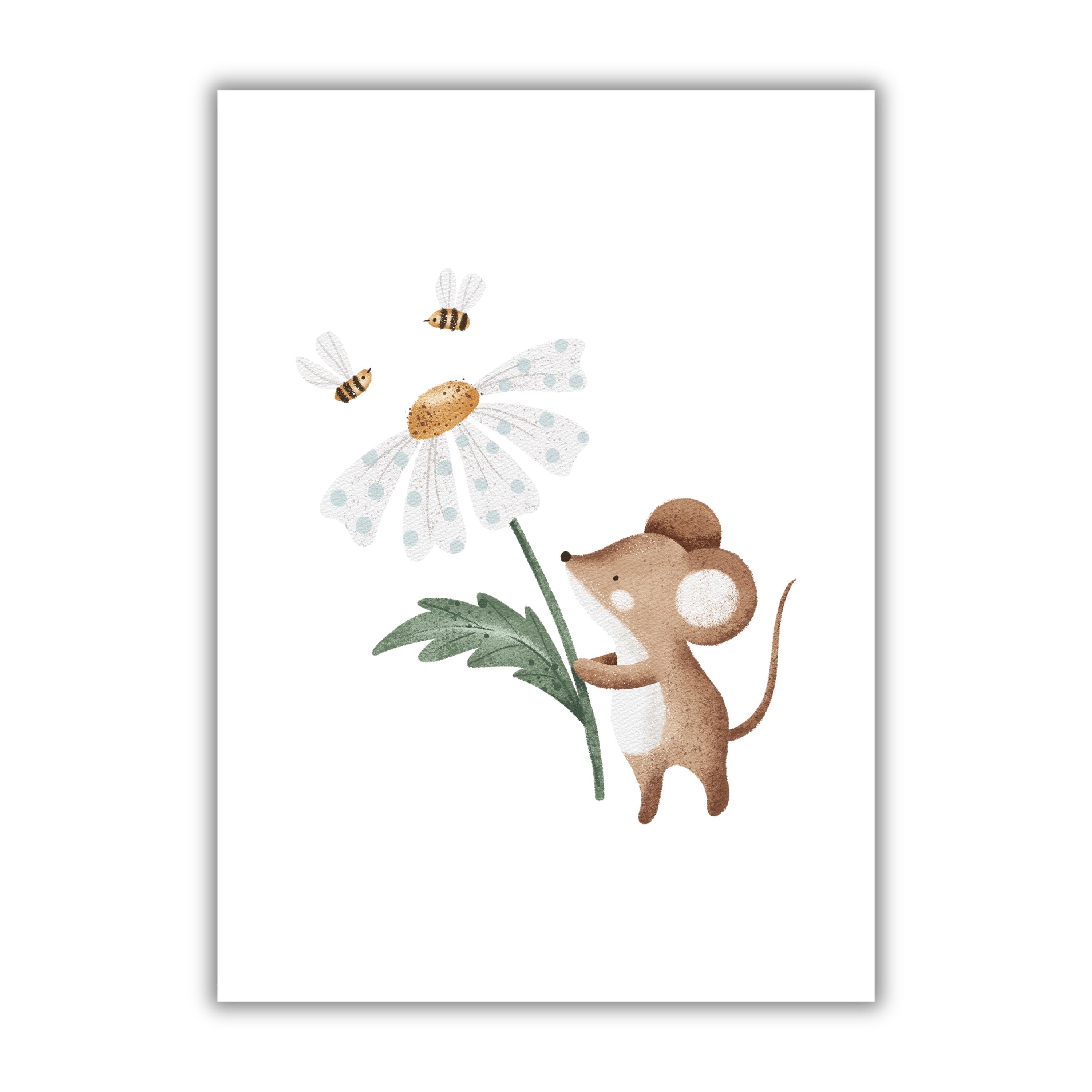 Card With Mouse | Greeting Card With Mouse | Postcard | for Birth ...