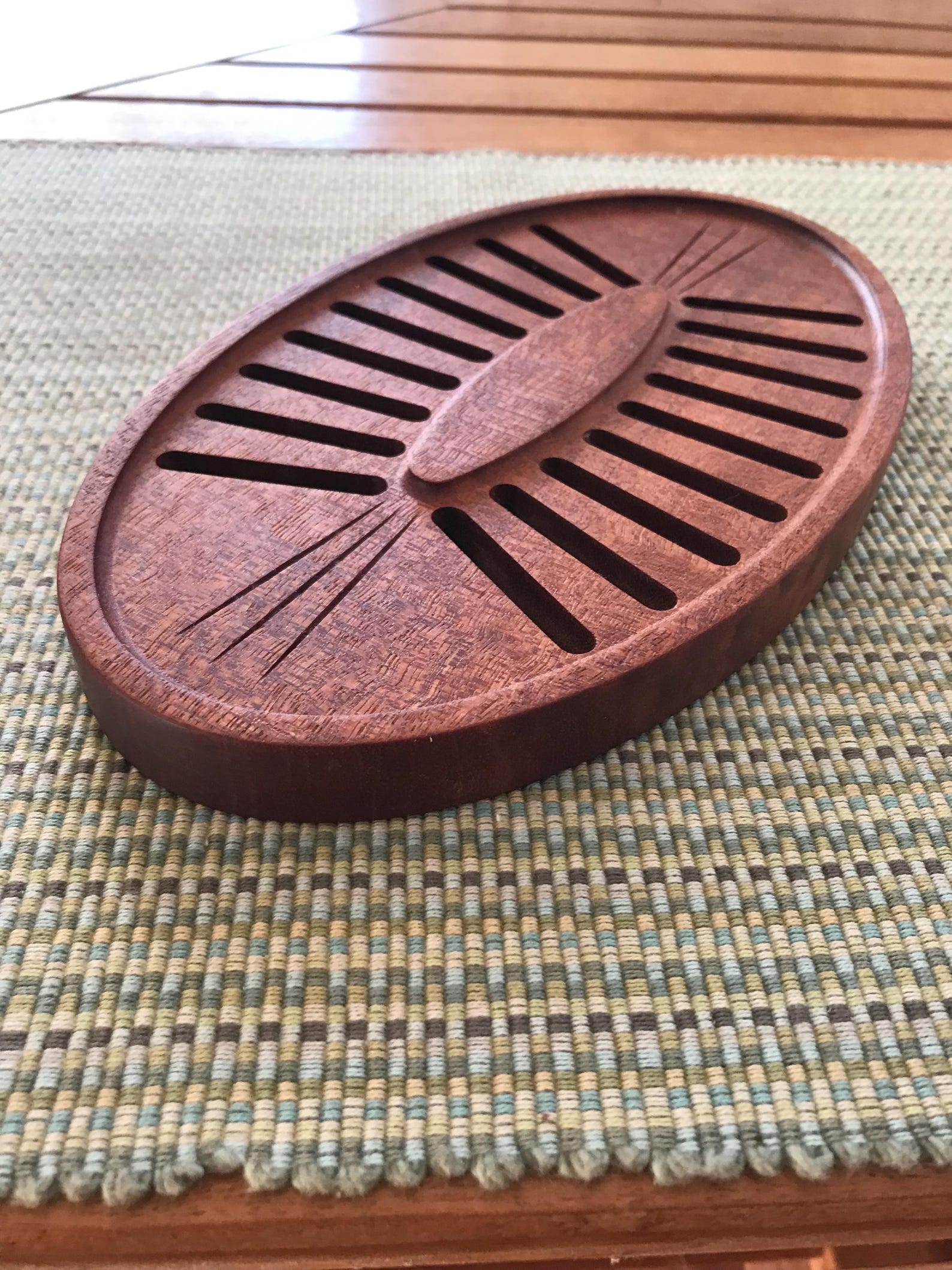 Handcrafted Wooden Trivet: Modern Art Deco Design, Natural Finish - Etsy