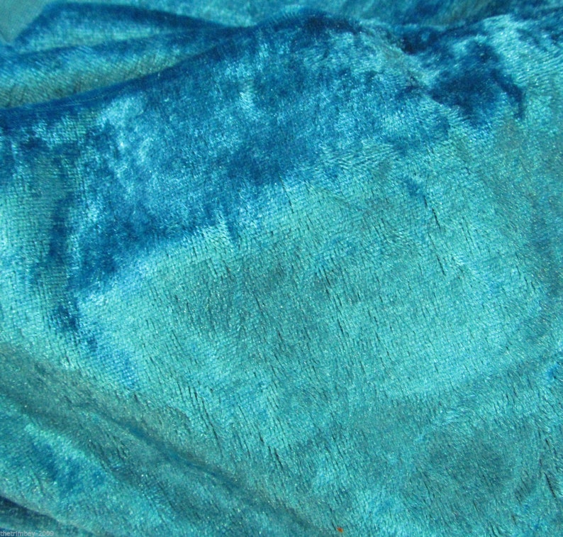 Turquoise Crushed Velvet Fabric Craft Stretch Velour 150 Cm Wide - Etsy
