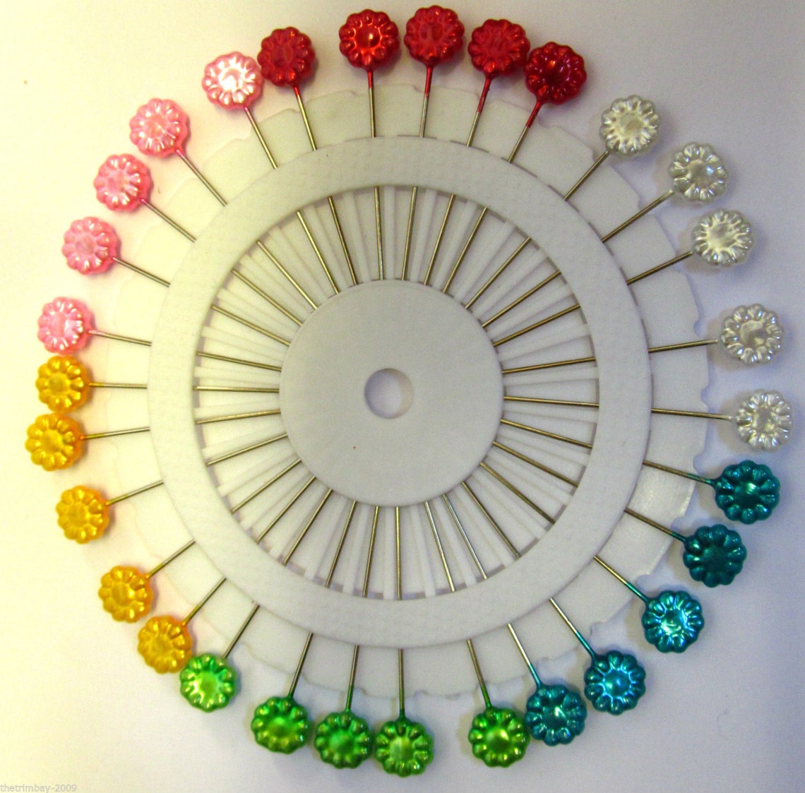 Plastic Headed Extra Long Pins - Assorted Colours - Hearts-stars-daisy ...