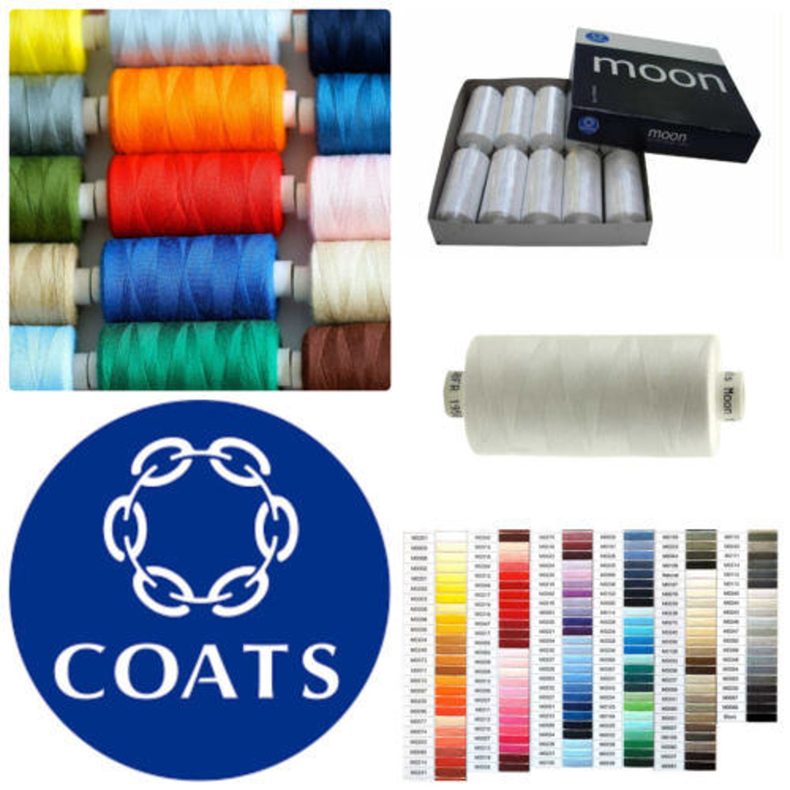 5 Reels of Coats Moon 120s Sewing Machine Polyester Thread - Etsy UK