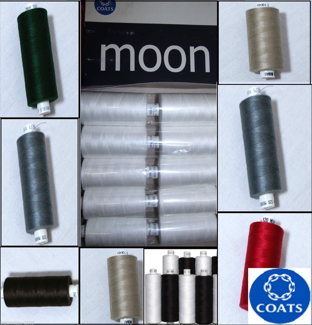 Coats Moon Mixed Colours 120s Sewing Machine Polyester Thread Cotton ...