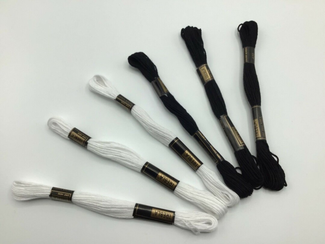 6 Skeins Trebla Embroidery Cross Stitch Thread '6 X 8 Metre Skeins' 100 ...