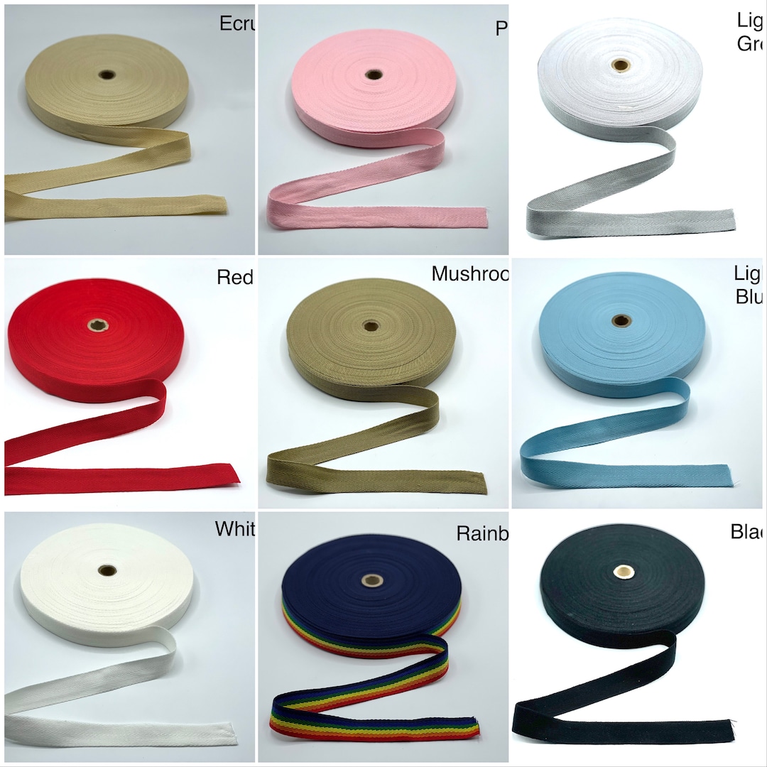 Cotton Blend Webbing Apron Herringbone Twill Tape 25 Mm 20 + Colours ...
