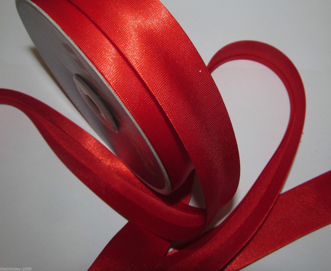 Superior Quality Red Satin Bias Binding 25 Yard Rolls 25 Mm (1" Wide ...