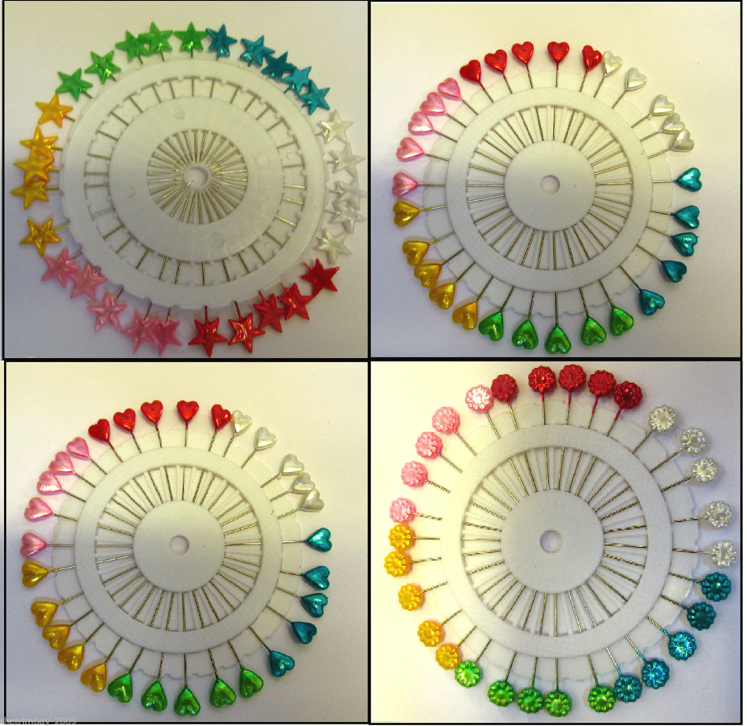 Plastic Headed Extra Long Pins Assorted Colours | Etsy UK