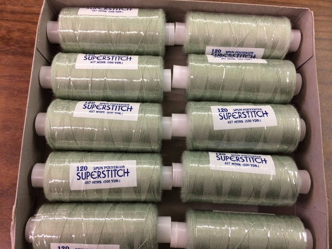 Superstitch 500 Yards Single Reel Sewing Machine Polyester Thread Green ...