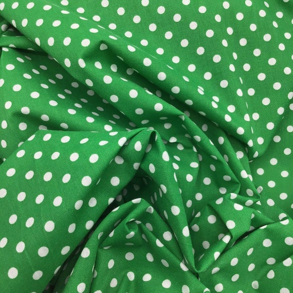 Emerald Green Polycotton Polka Dot Making Craft Fabric | Etsy