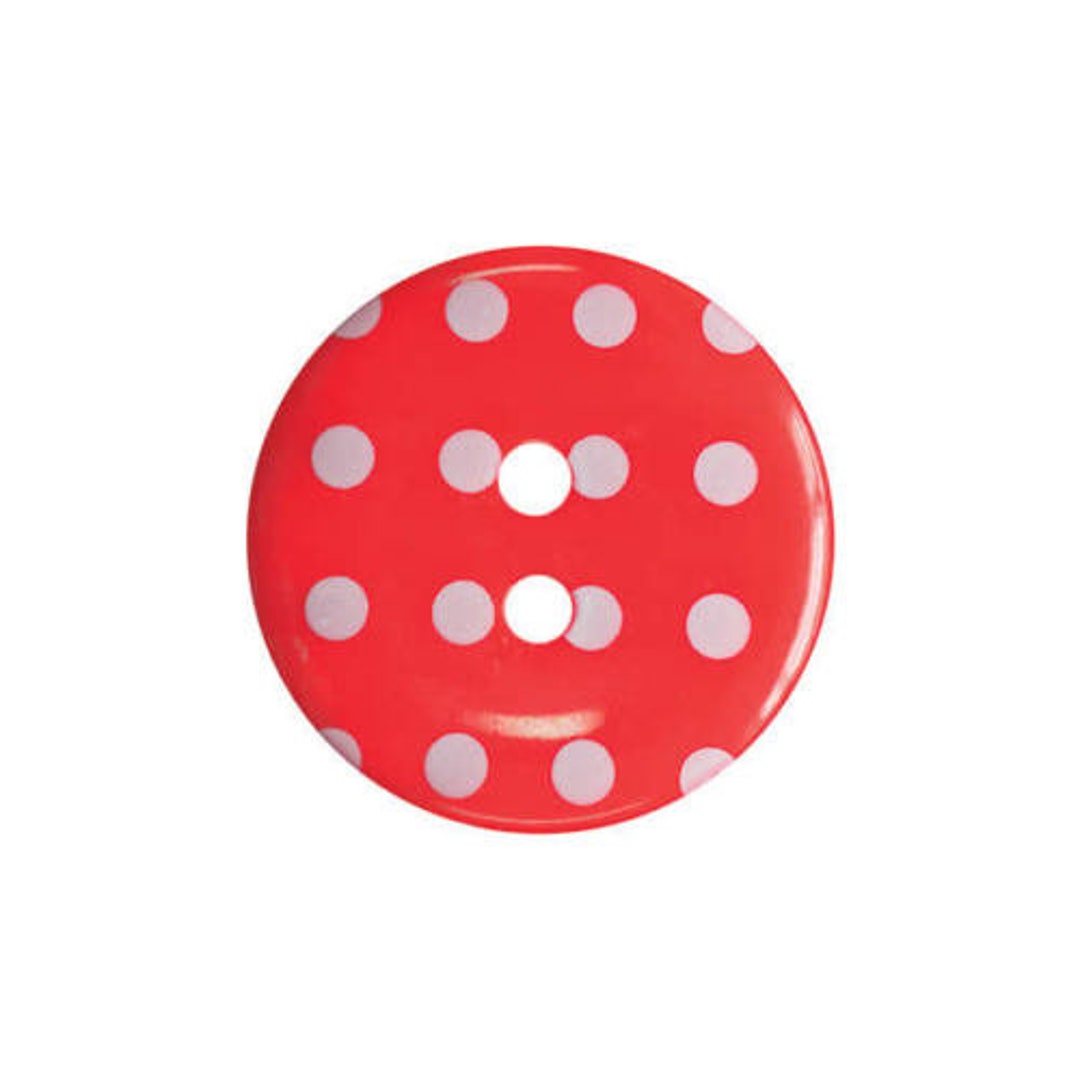Round Dotty Fine Style Buttons All Sizes Choice of Colours - Red X 50 ...