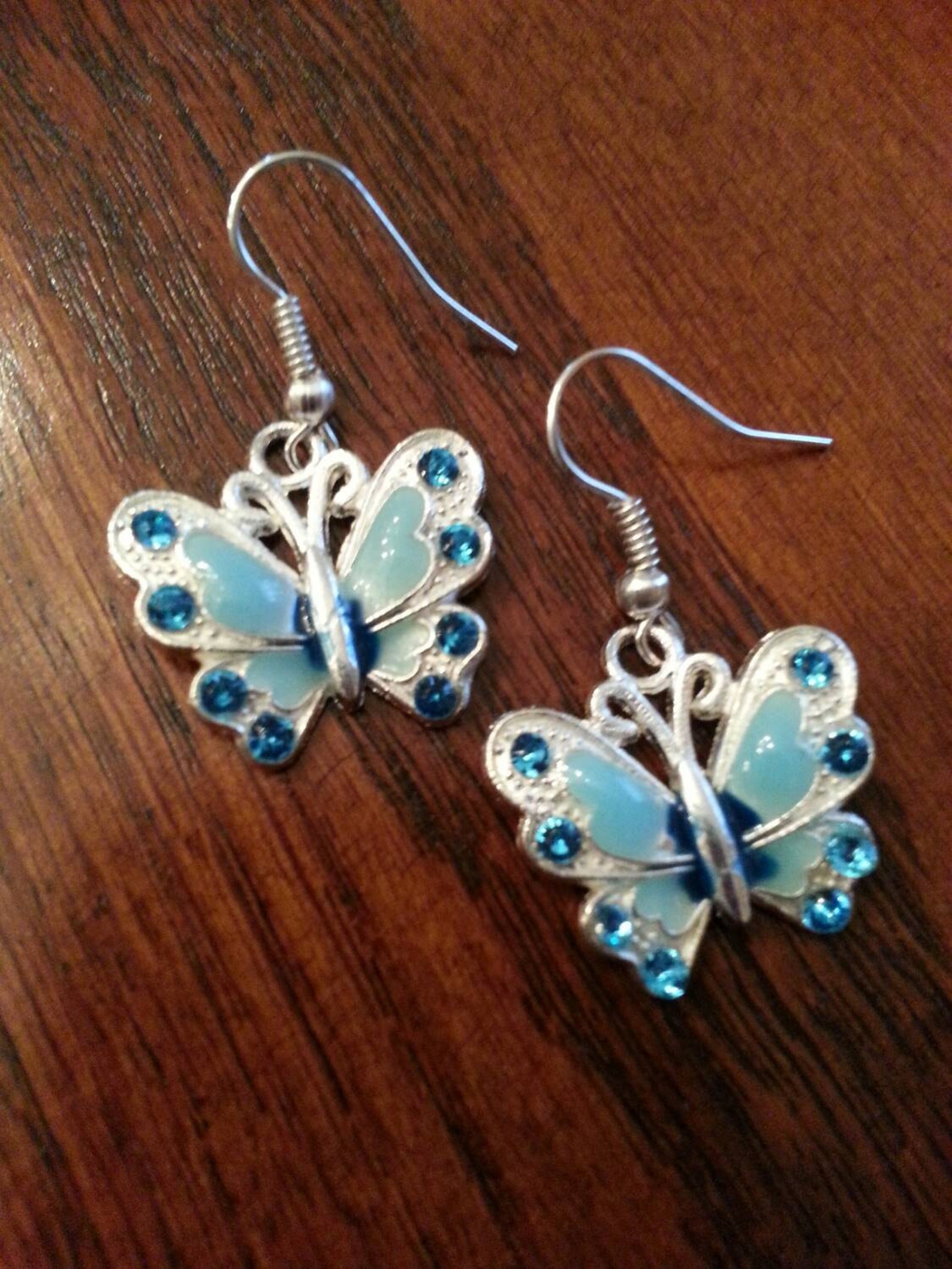 Blue Butterfly Earrings. Pure Silver-plated Butterfly - Etsy