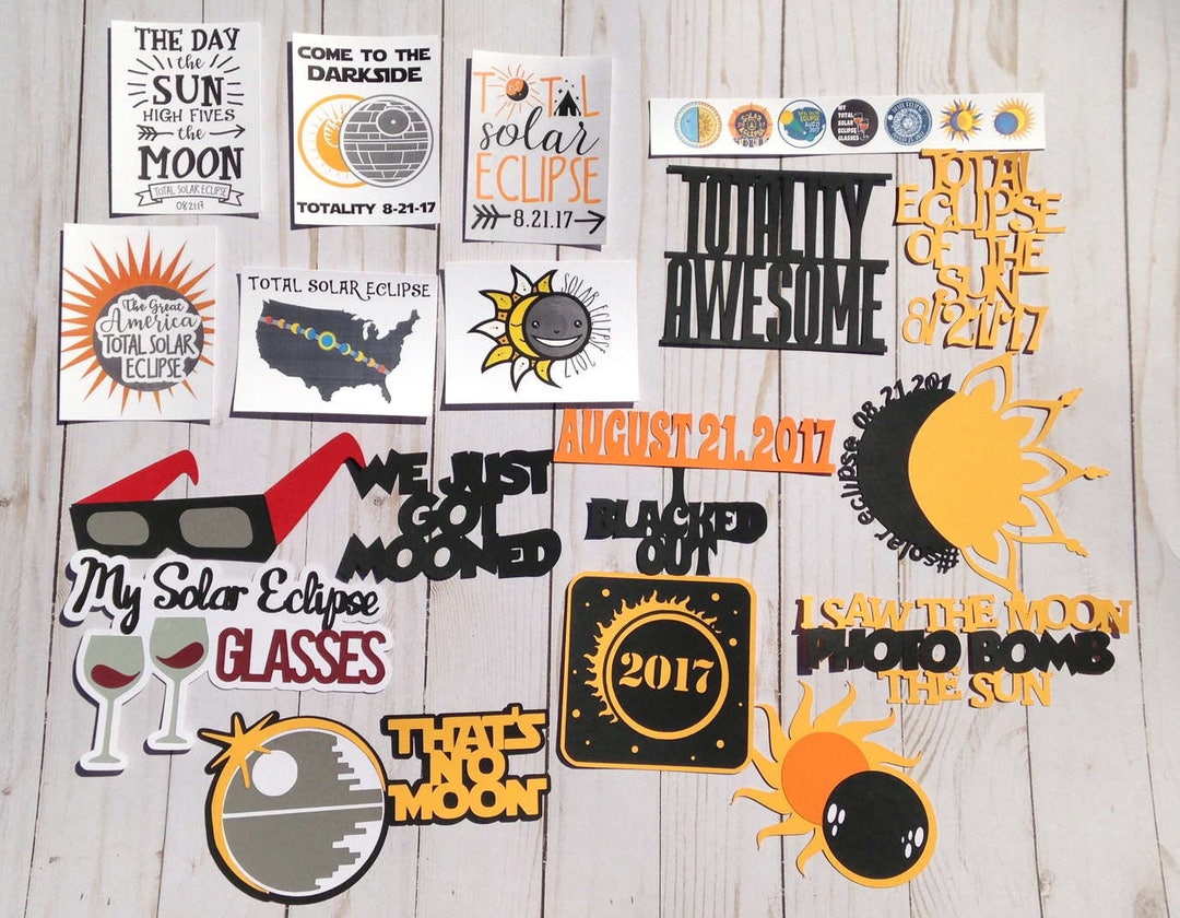 Solar Eclipse Scrapbook Kit Die-cut Set 12 Die-cuts, and 3x4 Cards ...