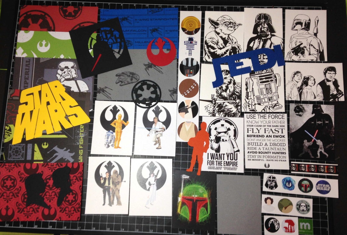 Star Wars Scrapbook Kit Character Scrapbook Paper Die Cuts - Etsy