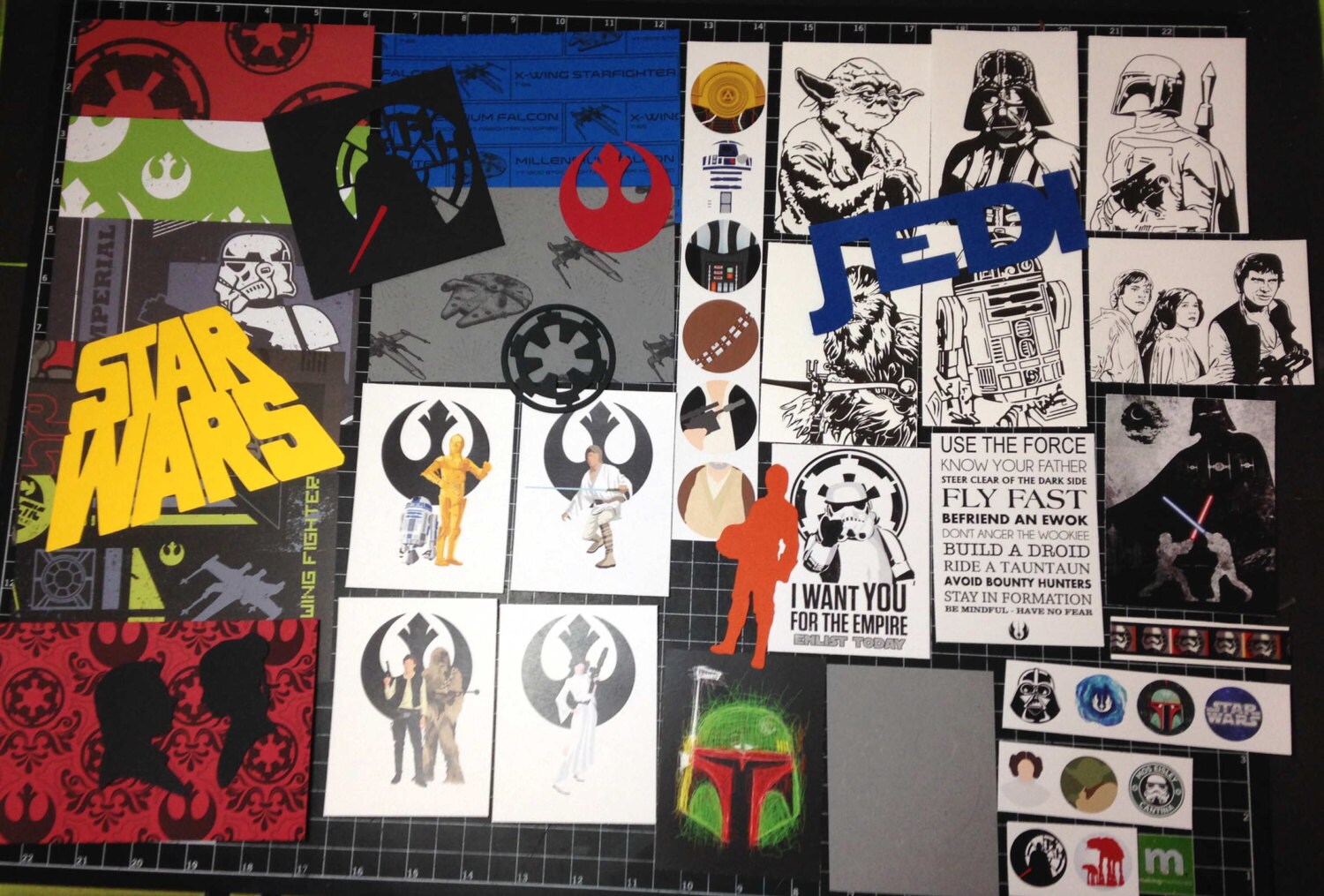 Star Wars Scrapbook Kit Character Scrapbook paper die cuts | Etsy