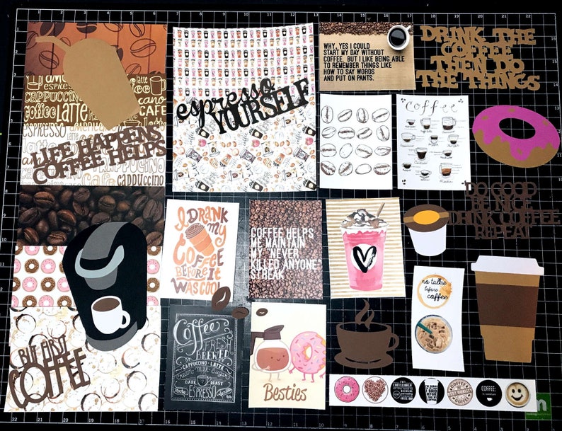 Coffee Scrapbook Kit. Coffee 2.0 Kit. Coffee Caffeine Coffee - Etsy