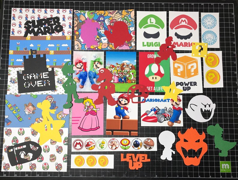 Super Mario Scrapbook Kit Nintendo Scrapbook Project Life - Etsy