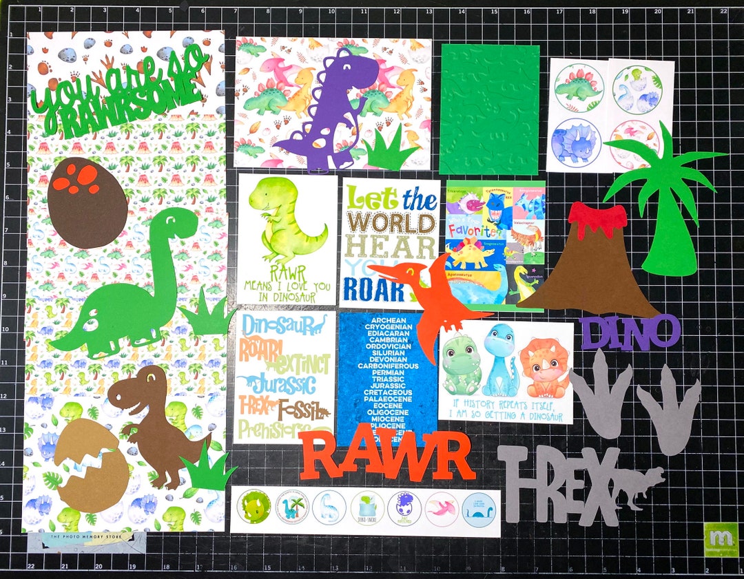 DINOSAUR Scrapbook Kit. Great for Scrapbooking! CUTE. Project Life ...