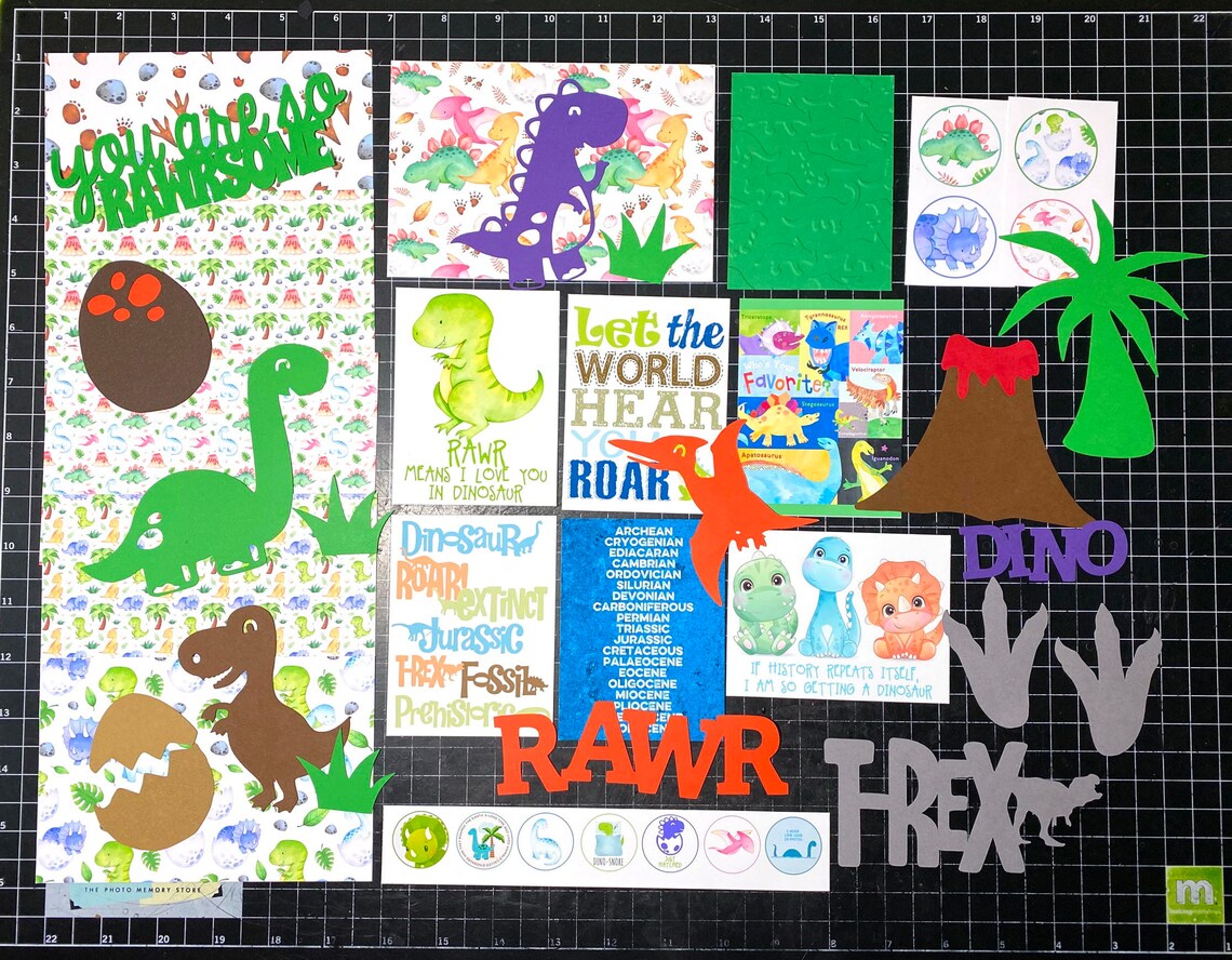 DINOSAUR Scrapbook Kit. Great for Scrapbooking CUTE. Project - Etsy