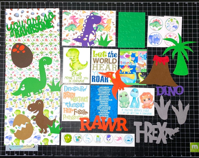 DINOSAUR Scrapbook Kit. Great for Scrapbooking! CUTE. Project Life ...