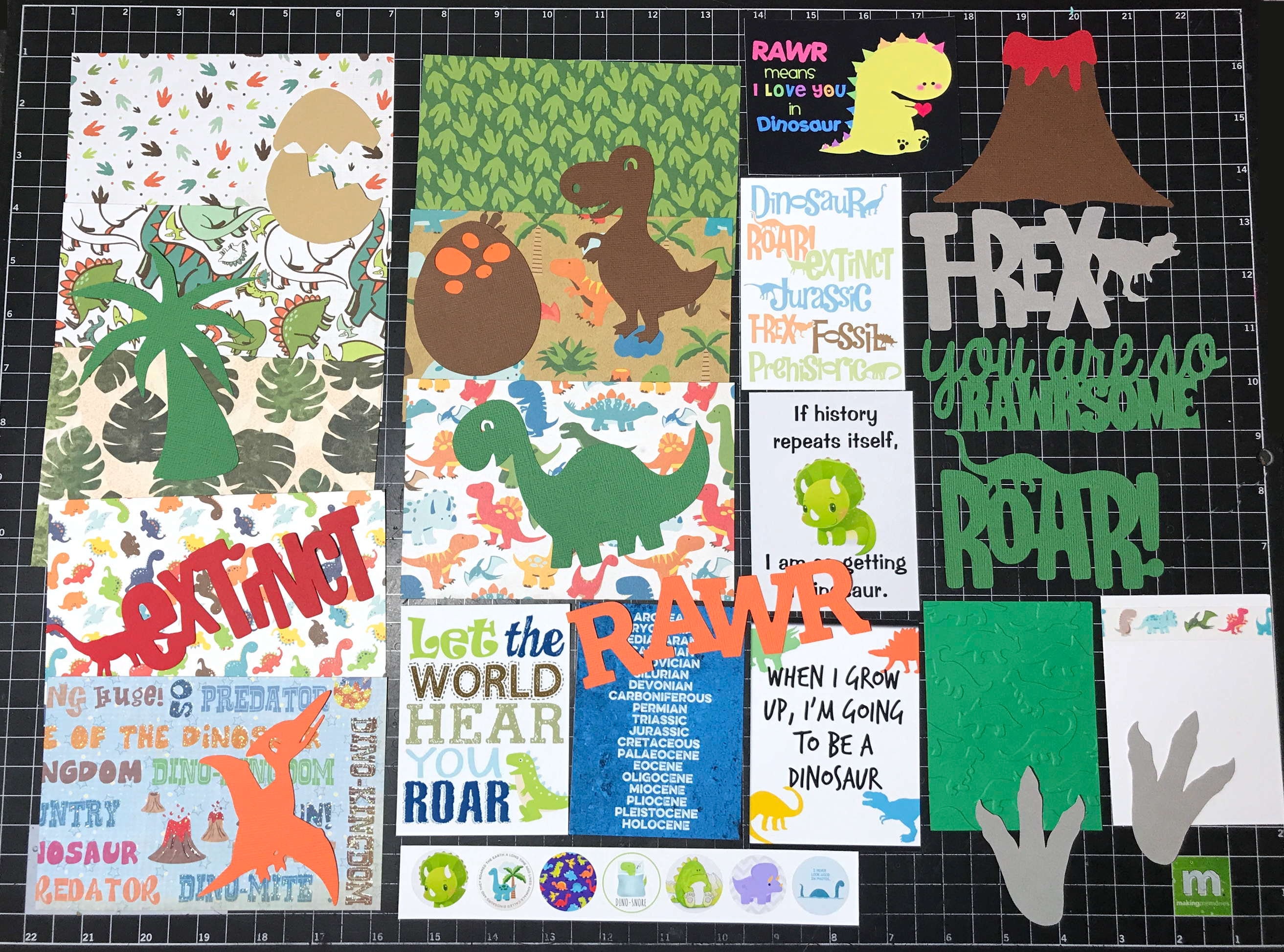 DINOSAUR Scrapbook Kit. Great for Scrapbooking CUTE. Project | Etsy