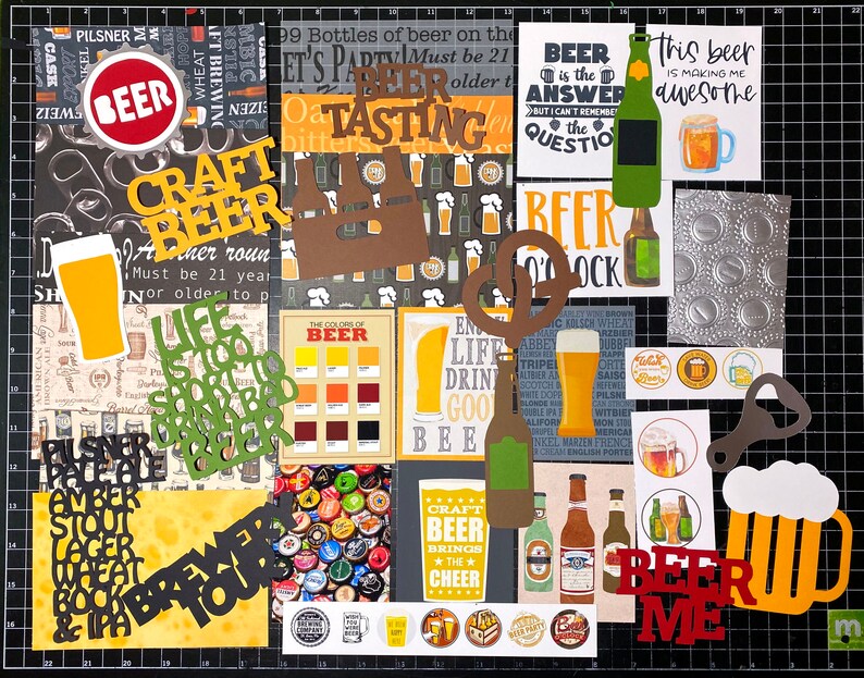 Beer Scrapbook Kit Brewery Craft Beer Scrapbook Paper | Etsy