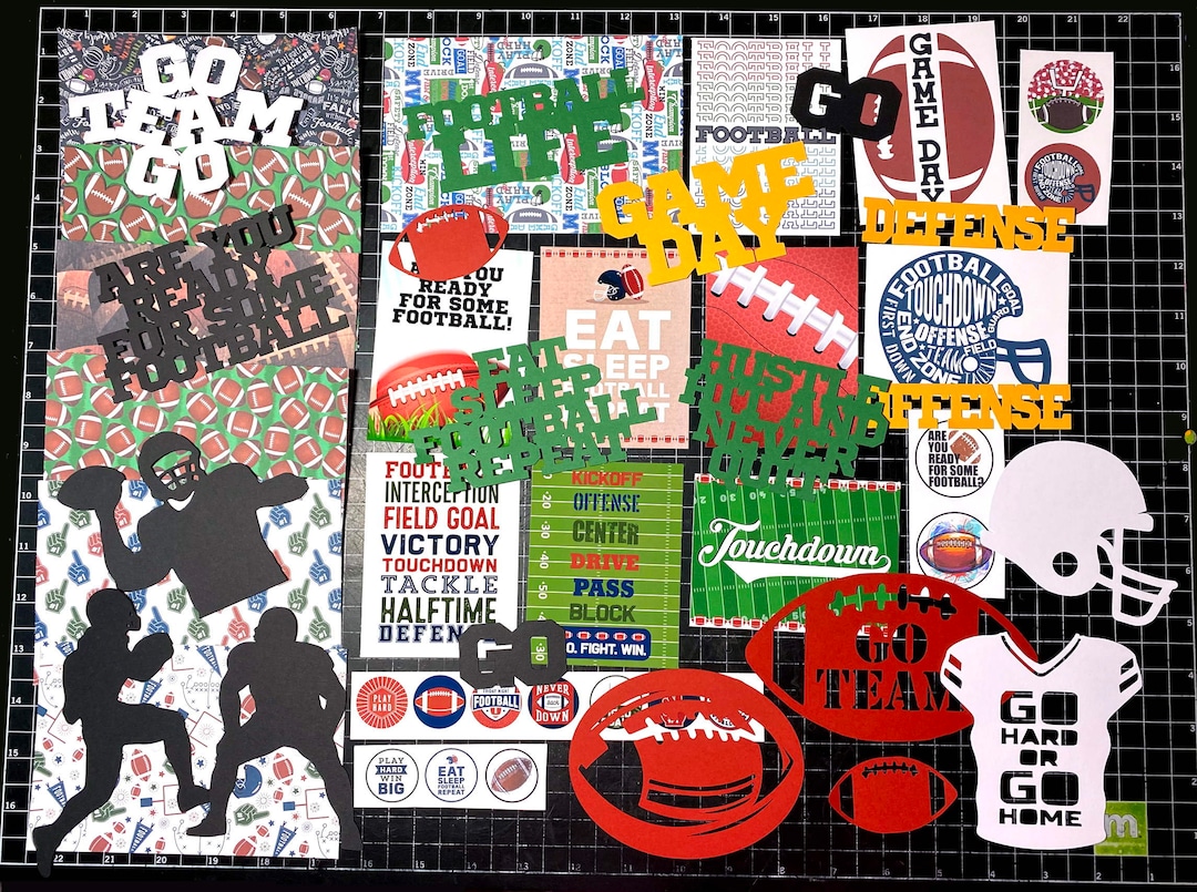 FOOTBALL Scrapbook Kit! Works With Any Team or Level! American Football ...