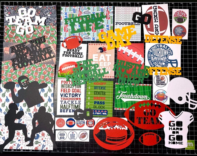 FOOTBALL Scrapbook Kit! Works With Any Team or Level! American Football ...