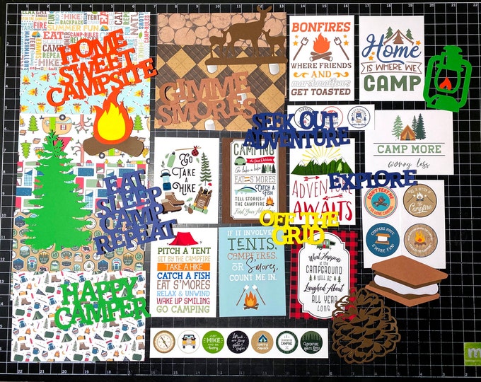 Camping Scrapbook Kit, Camping, Outdoors, Project Life, Planner ...