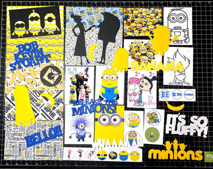 Minions Scrapbook Kit, Despicable Me, Gru, Scrapbook Paper, Die Cuts ...