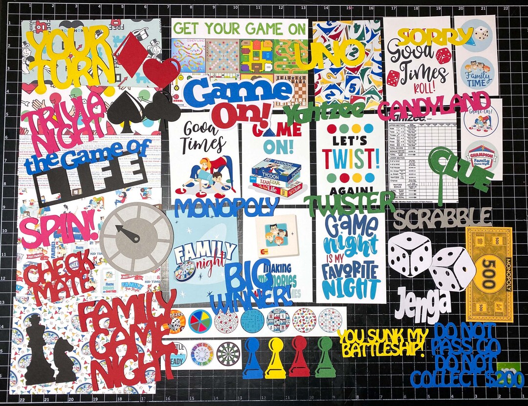 Family Game Night Scrapbook Kit Scrapbook Paper, Project Life, Planner ...
