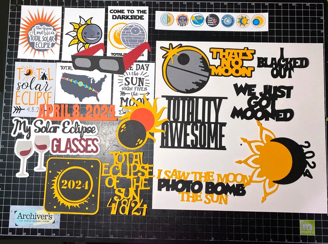 Solar Eclipse Scrapbook Kit! Die-cut Set!!! Choose 2017 OR 2024 ...