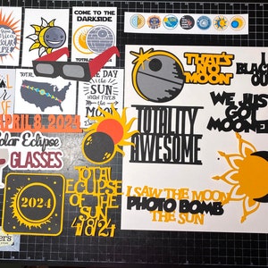 Solar Eclipse Scrapbook Kit! Die-cut Set!!! Choose 2017 OR 2024 ...