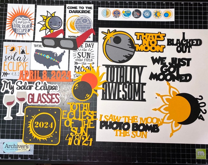 Solar Eclipse Scrapbook Kit! Die-cut Set!!! Choose 2017 OR 2024 ...