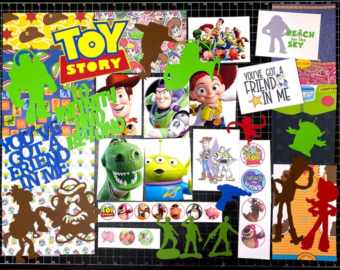 TOY STORY Scrapbook Kit!! Disney Scrapbook, Pixar Buzz Lightyear Woody ...