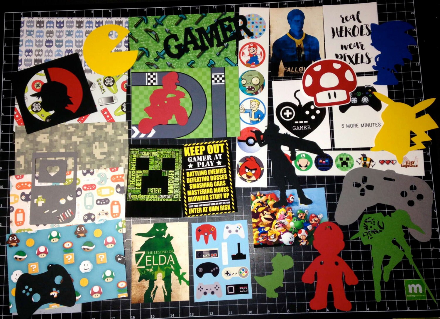 VIDEO GAMES Scrapbook Kit Project Life planner Scrapbook | Etsy