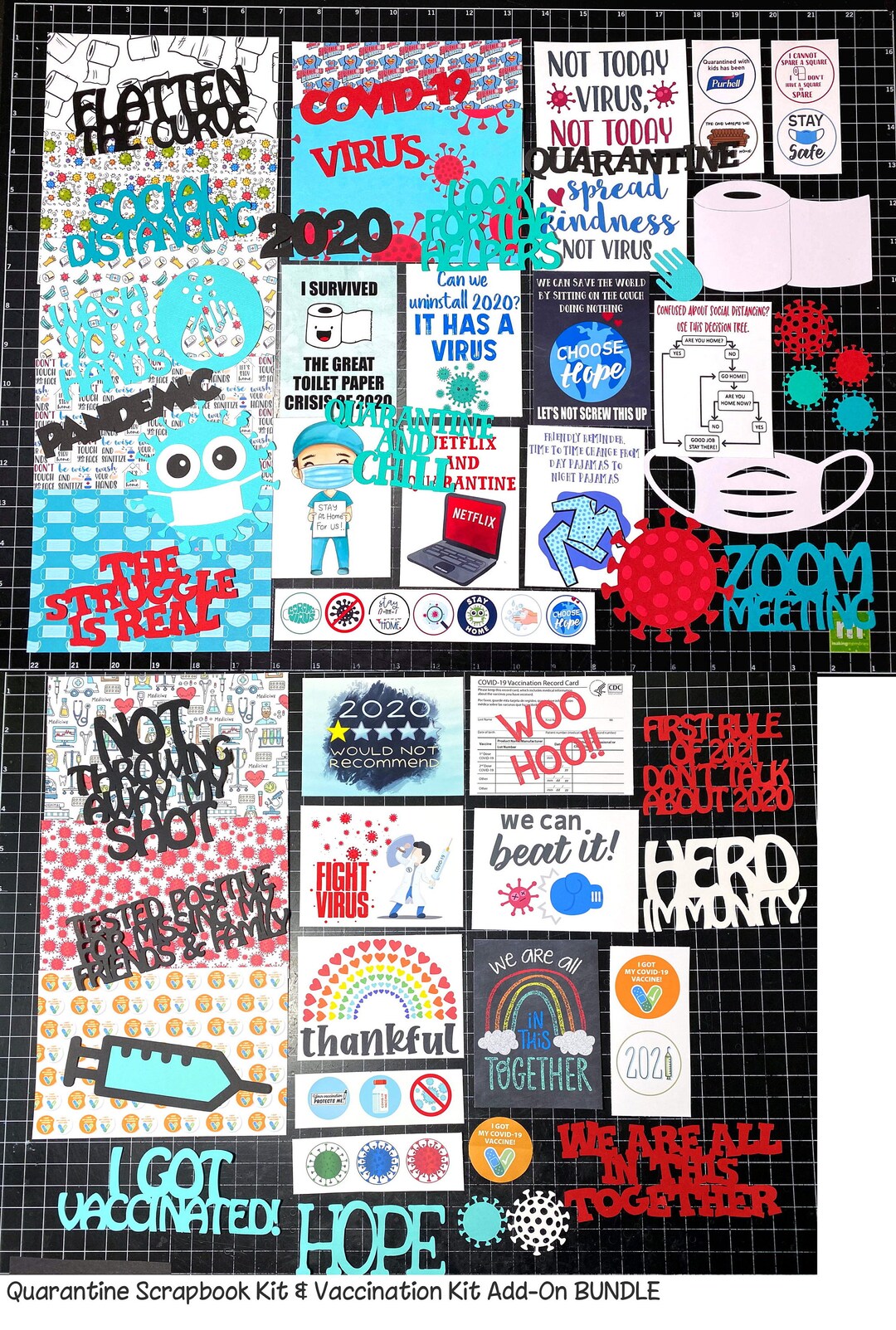 Quarantine & Vaccination Scrapbook Kit BUNDLE- Get Both Kits!, I Got ...