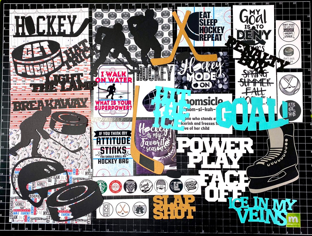 HOCKEY Scrapbook Kit! Works With Any Team or Level! Ice Hockey, Paper ...
