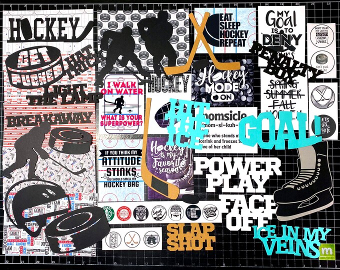 HOCKEY Scrapbook Kit! Works With Any Team or Level! Ice Hockey, Paper ...