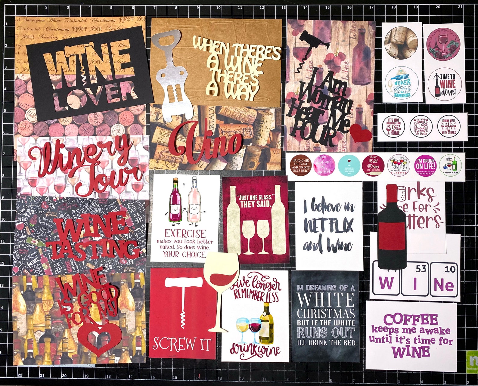 Wine Scrapbook Kit. Wine Scrapbook Paper Die Cuts Project - Etsy