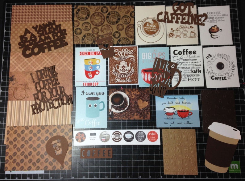 Coffee Scrapbook Kit Get Caffeinated Scrapbook Paper Die - Etsy