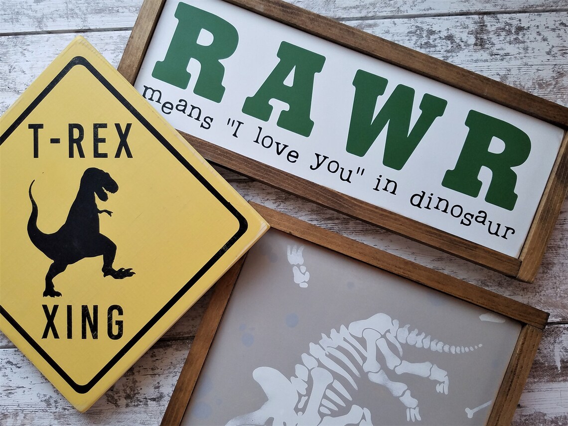 RAWR Sign 19.5 by 7.5 Dinosaurs Boy's - Etsy