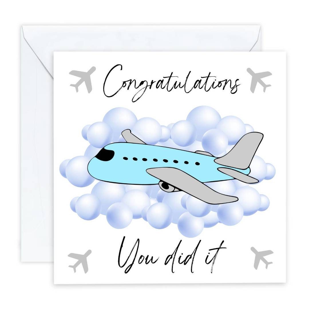 Congratulations You Did It Pilot Card Aeroplane Flight Captain Airport ...