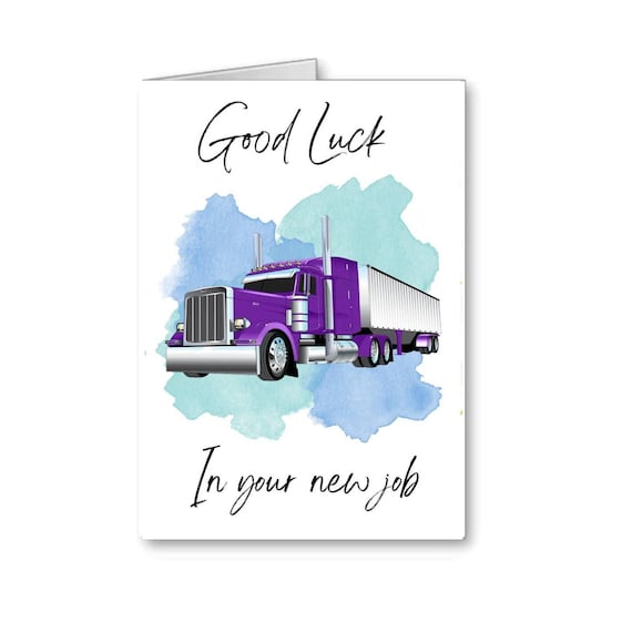 Good Luck New Job Truck Lorry Driver Hgv Card supplied With | Etsy