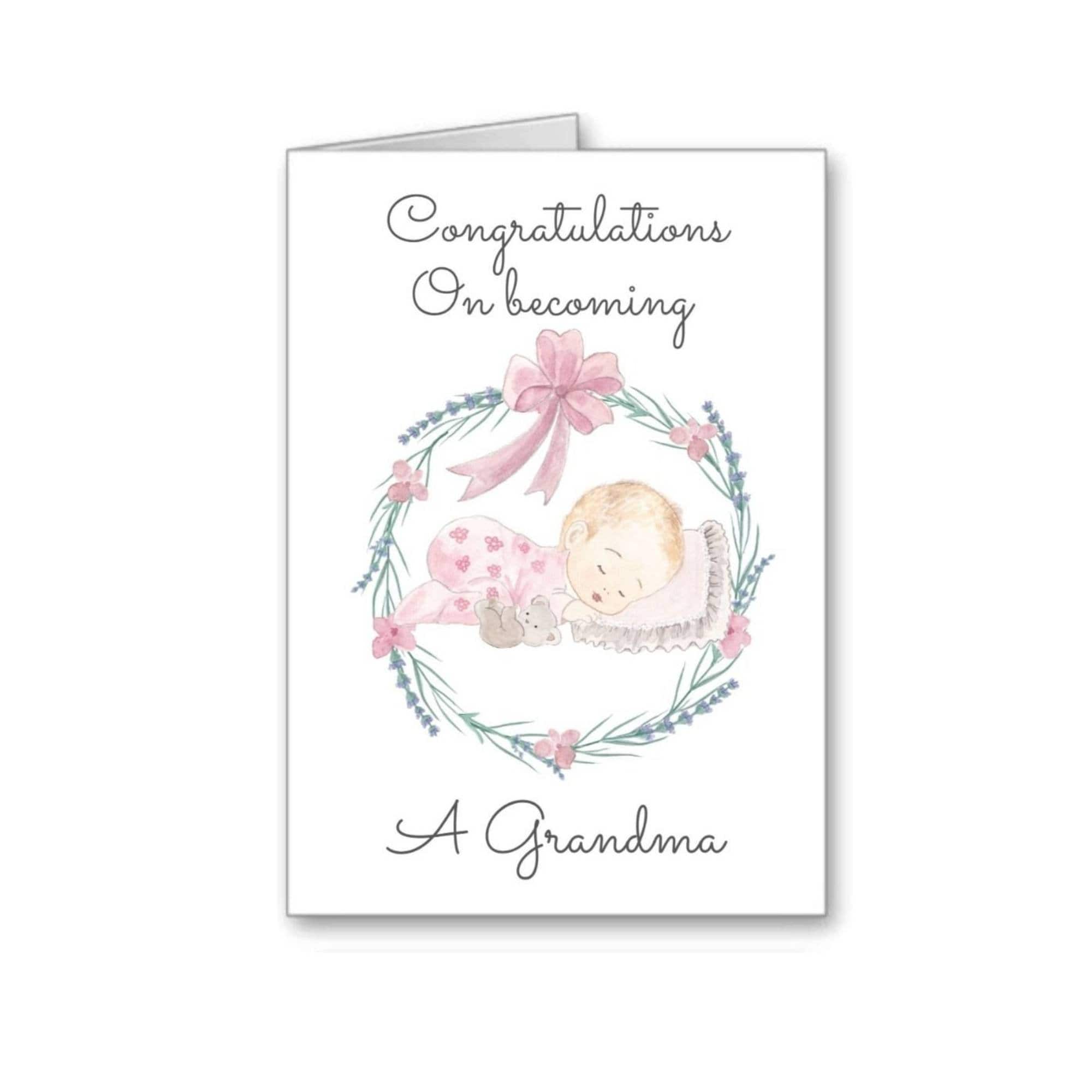 Congratulations on Becoming a Grandma Card Baby Girl (supplied With ...