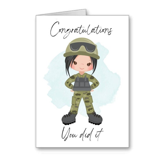 Army Soldier Congratulations You Did It Card Passing Out New - Etsy