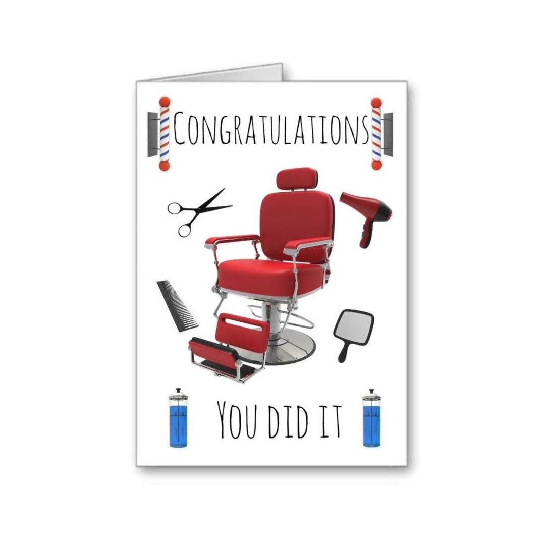 Mens Hairdresser Barbers Congratulations Card New Job Business - Etsy