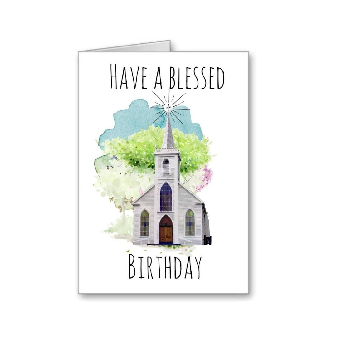 Vicar Religious Church Birthday Card Blessed Birthday Clergy supplied ...