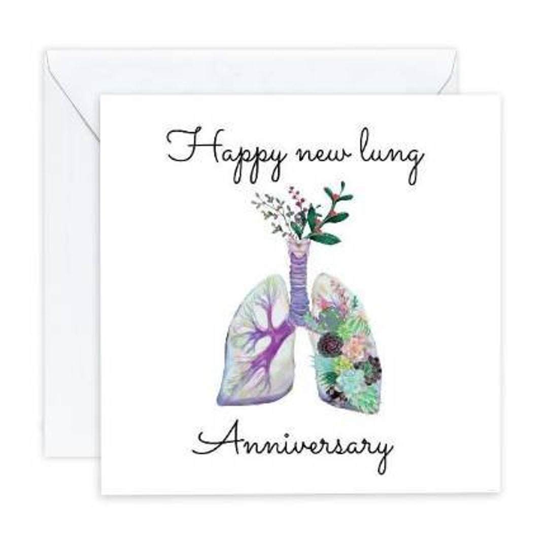 Happy Lung Anniversary Card Lung Transplant envelope Included - Etsy