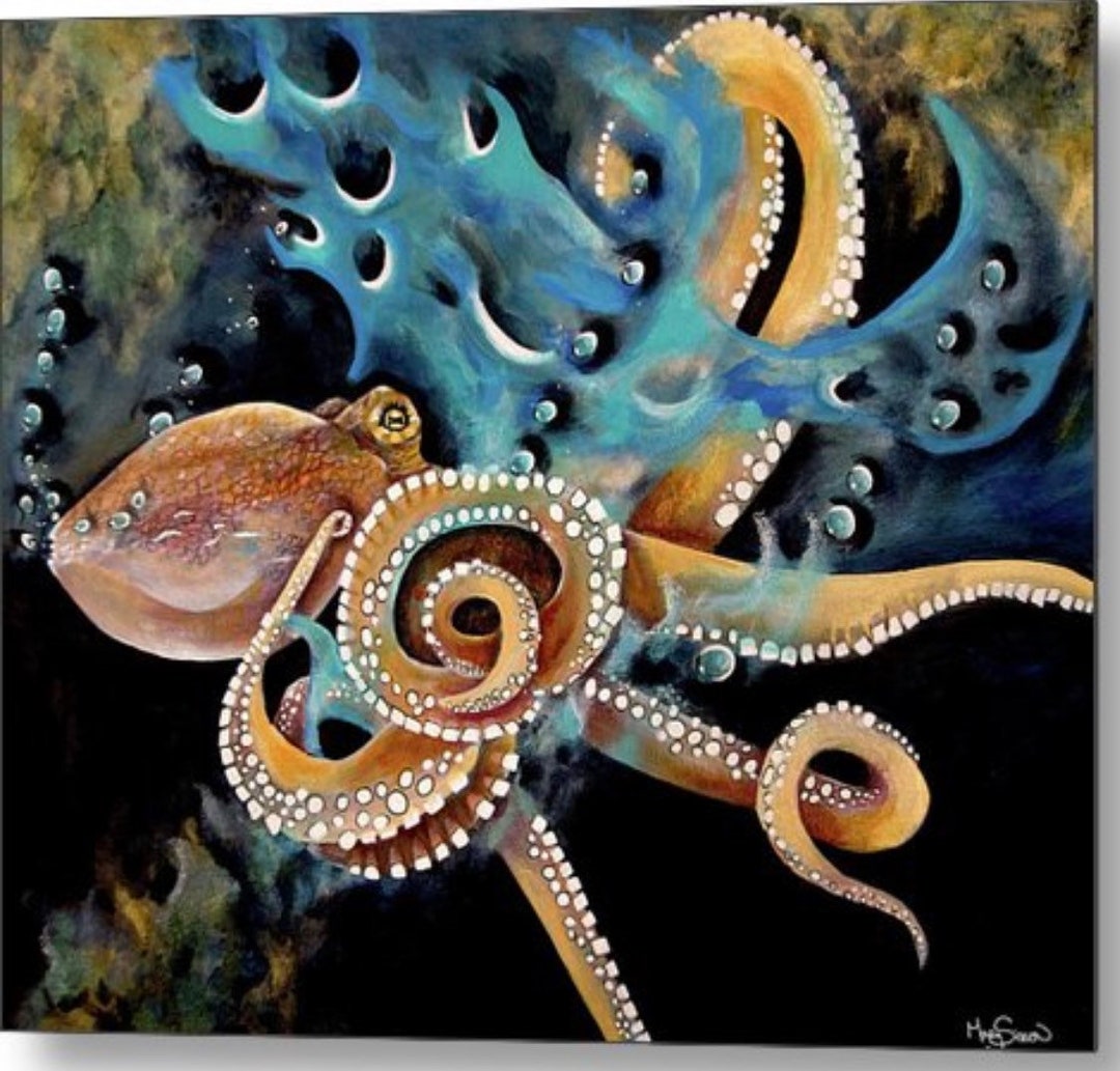 Octopus Print. Beach Art. Beach Decor. Coastal Art. - Etsy