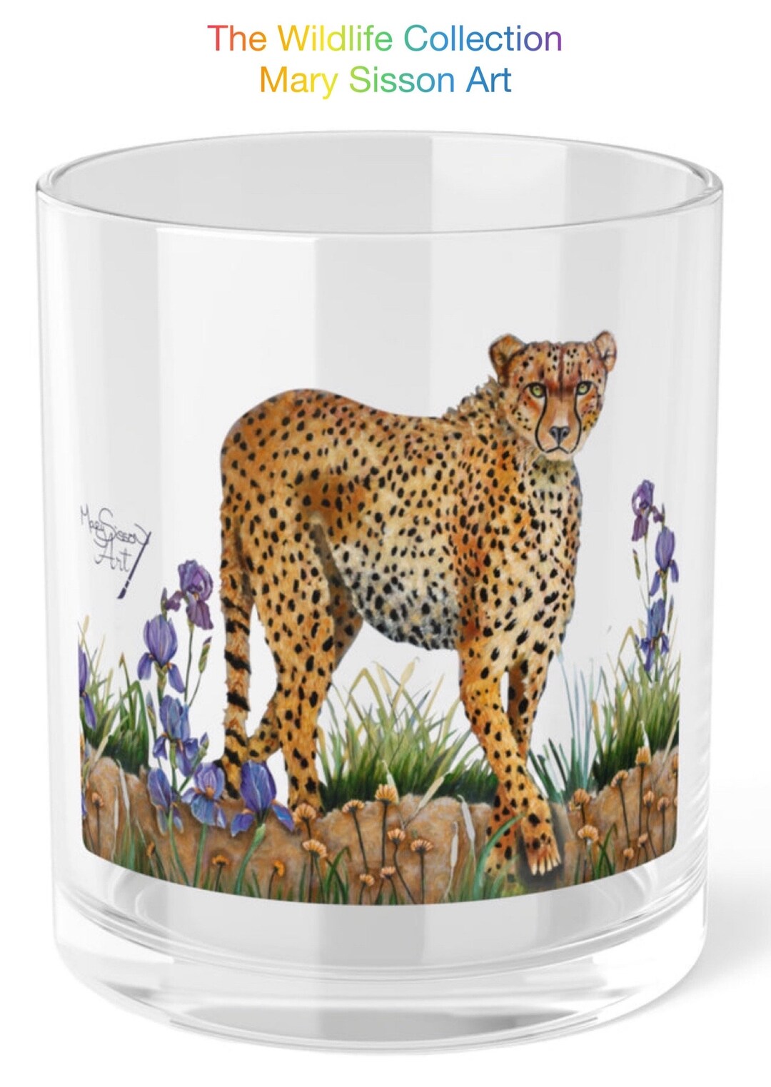 Cheetah Glassware. Mary Sisson Art, Original Painting. Safari Art. Leopard Print. - Etsy